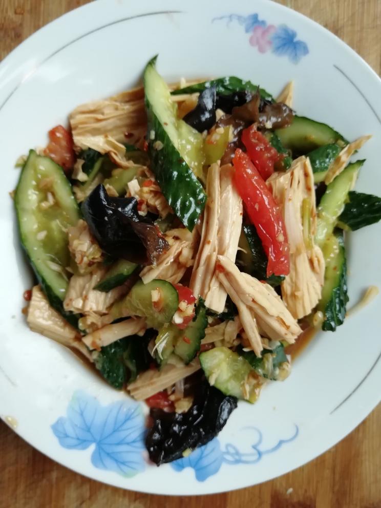 【黄瓜拌腐竹的做法步骤图，黄瓜拌腐竹怎么做好吃】手机用户1070_729o_下厨房