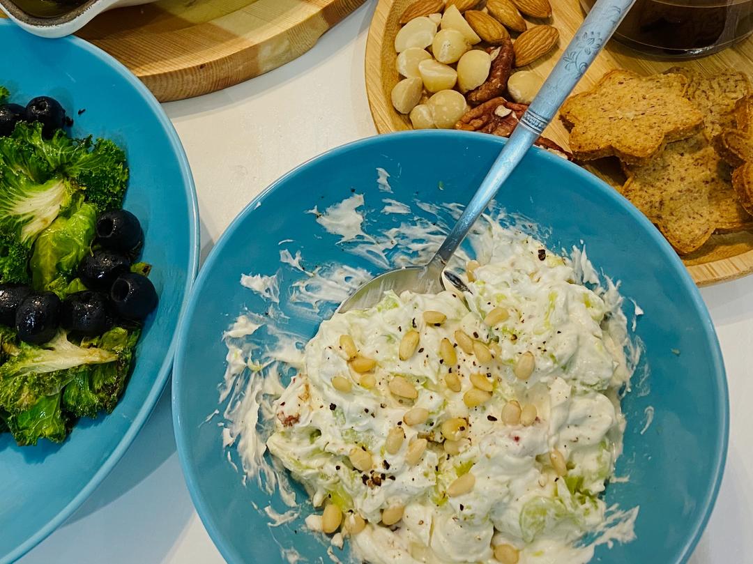 【KETO低碳生酮-cucumber labneh salad🥗的做法步骤图】秋实-Iris_下厨房