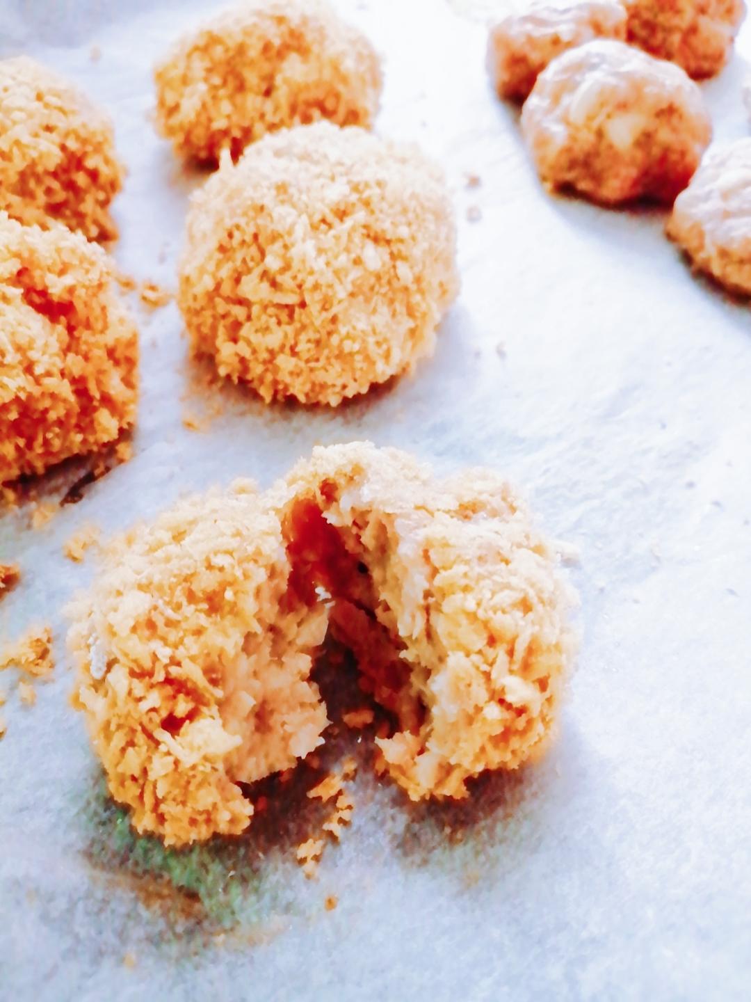 【虾米肉丸（无油炸烤箱版）的做法步骤图】JJUUI_下厨房