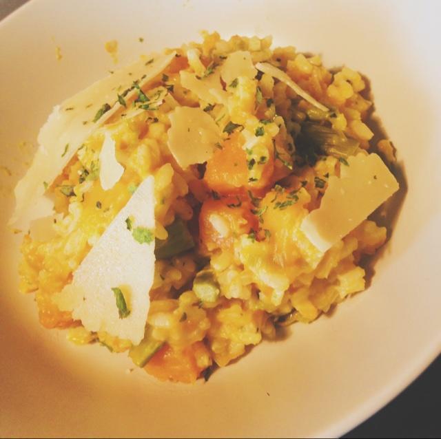 【十里飘香南瓜芦笋意大利饭 Pumpkin Asparagus Risotto的做法步骤图】Starry Night_q20c_下厨房