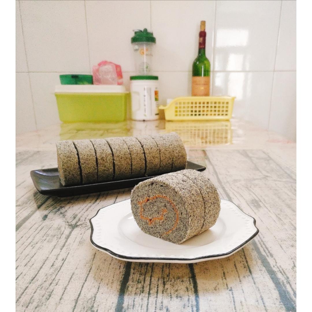 【黑米粉蛋糕卷图片】璀璨星空_i7xk_下厨房